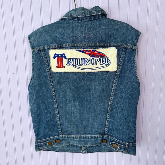 Wrangler | Other | Triumph Motorcycles Denim Vest With Bicycle Patch ...